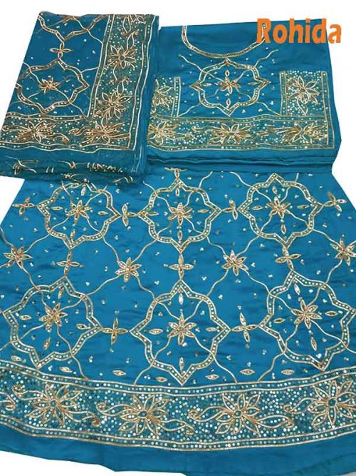 firoozi colour poshak saatan and pyor odhna with goota and taari hand ...